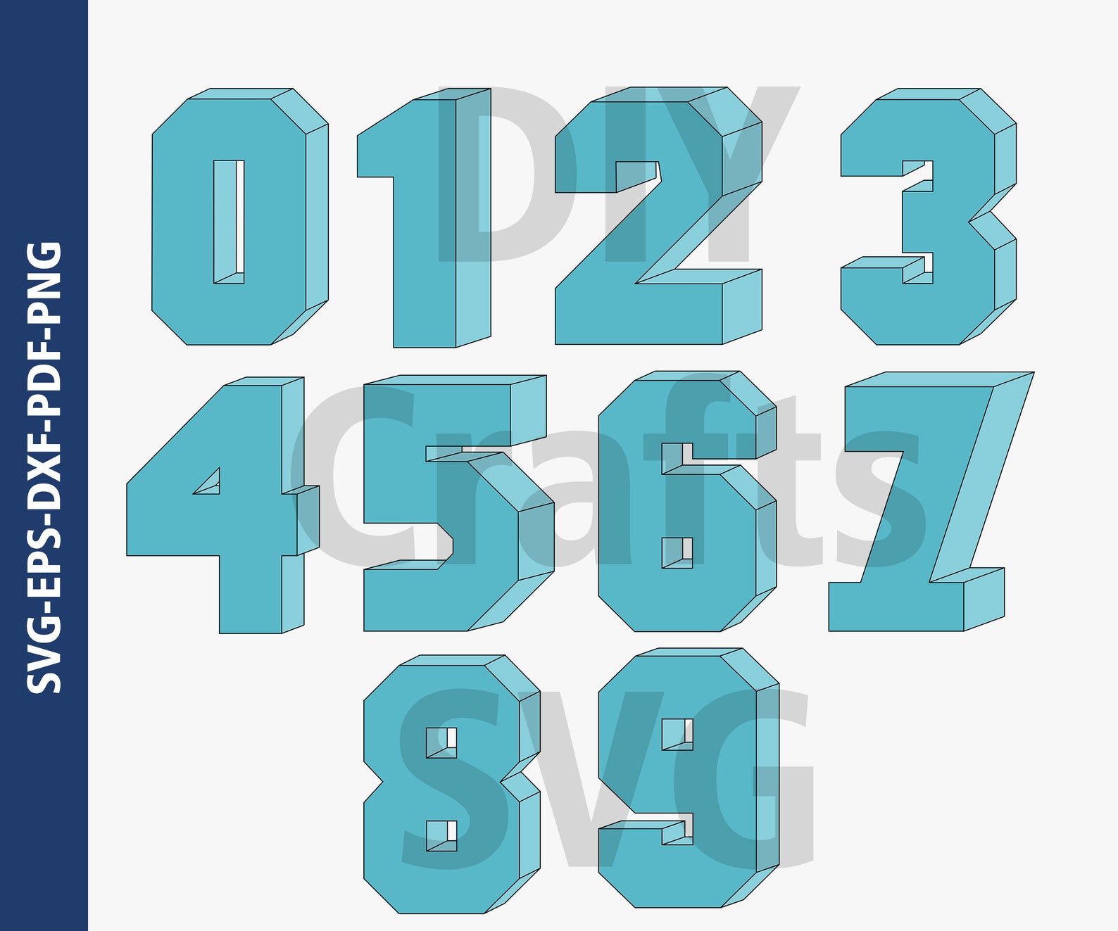 3D Alphabet and Number Svg A-Z Letter 3D Alphabet 0-9 3D | Etsy