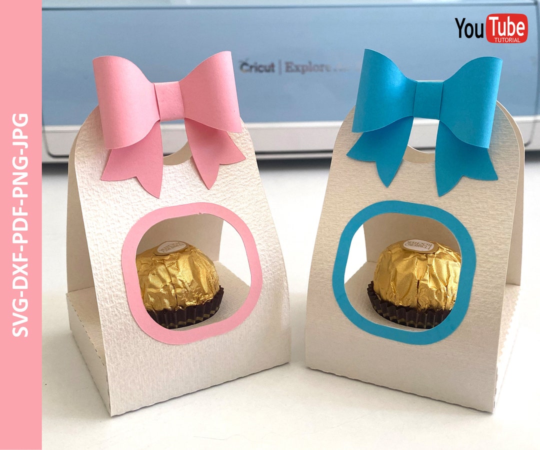 Chocolate Gift Box Template Svg, Chocolate Holder Gift Box With Bow ...