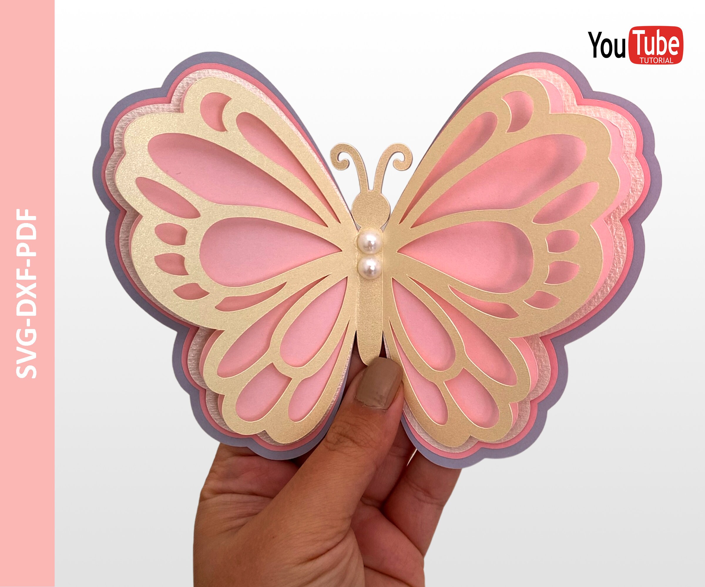 3D Butterfly Svg, Butterfly Template Dxf, 3D Layer Butterfly Pdf ...