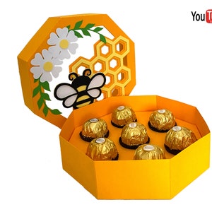 3D Honeycomb Box Svg, Mandala Honey Bee Box Svg, Chocolate Holder Gift ...