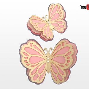 3D Butterfly Svg, Butterfly Template Dxf, 3D Layer Butterfly Pdf ...