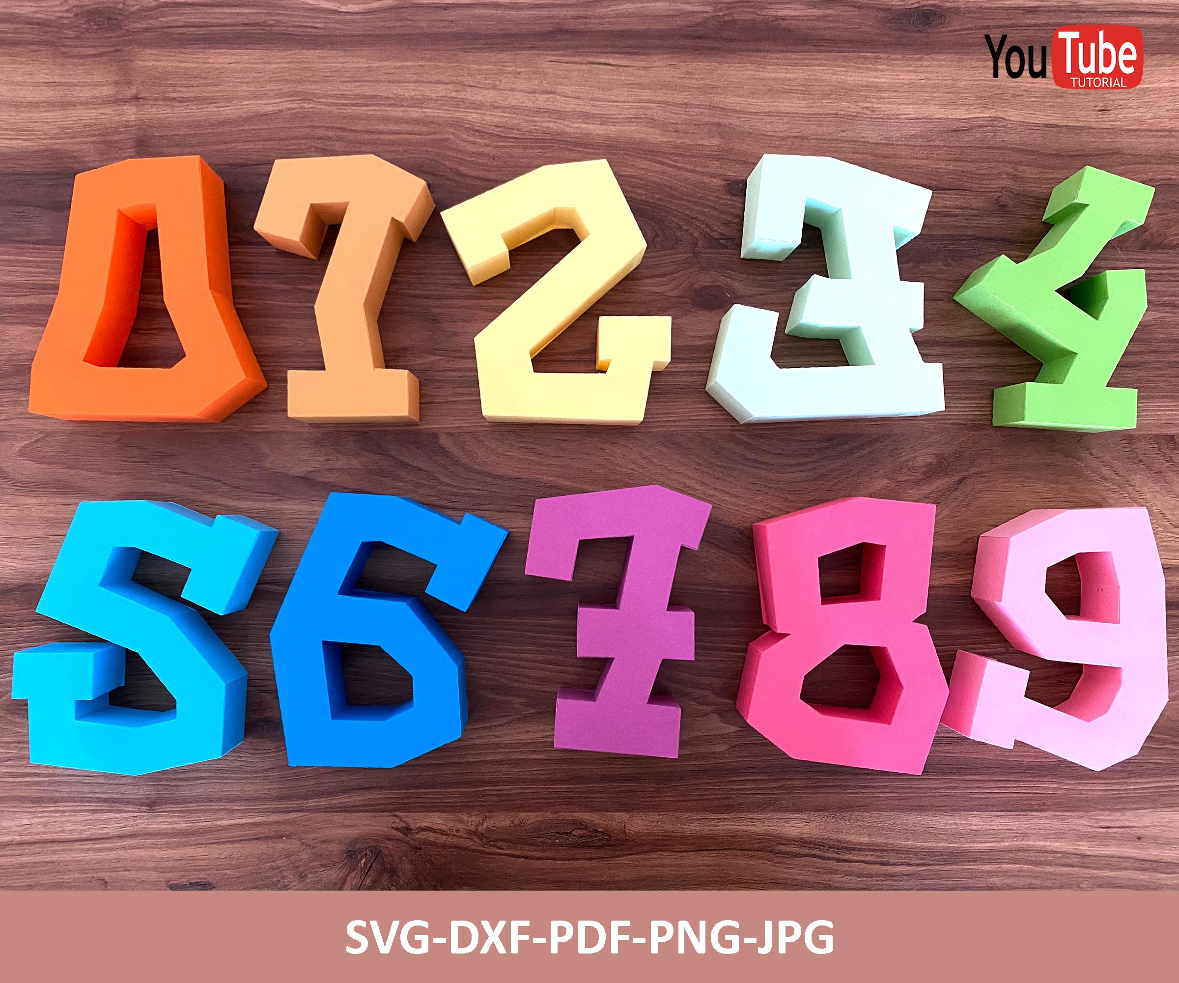 Graffiti 3D Numbers SVG, Graffiti 3D Number Template, Graffiti 3D ...