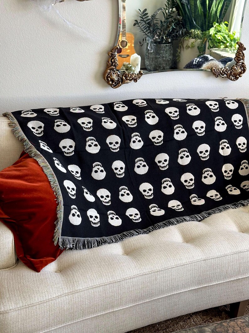 Skull Blanket | Woven Throw Blanket | Free Shipping - Etsy