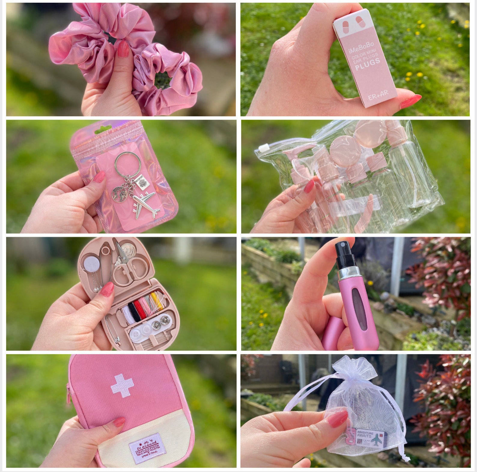 Travel Essentials Kit. Pink Holiday Minis Gift Box. Travel Hamper ...