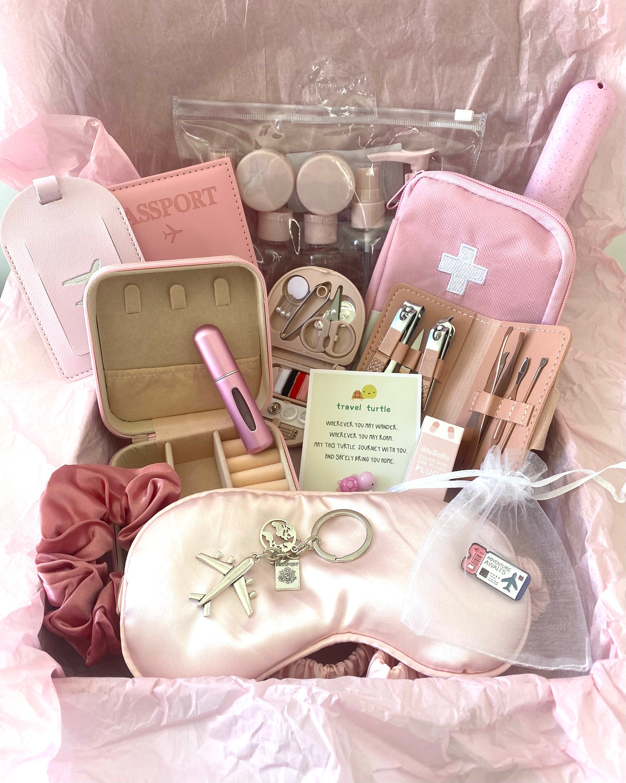 Travel Essentials Kit. Pink Holiday Minis Gift Box. Travel Hamper ...