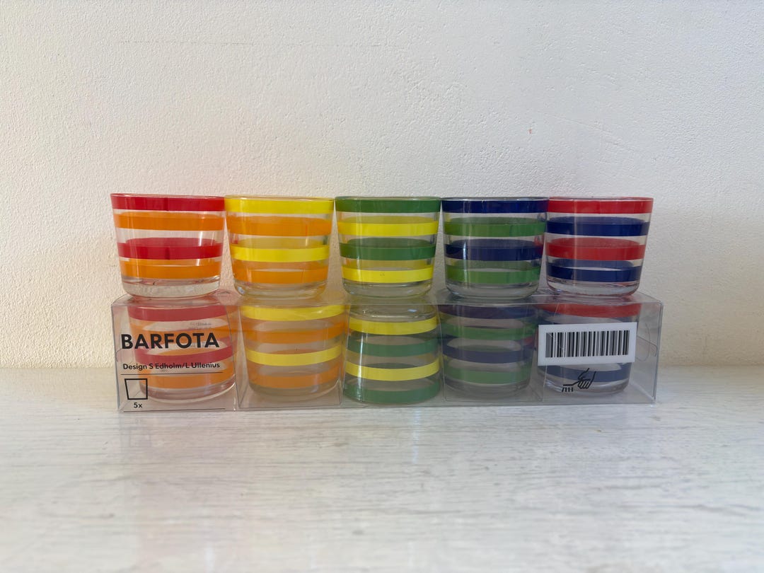 Set of Five Ikea Barfota Glasses, Original Packaging - Etsy