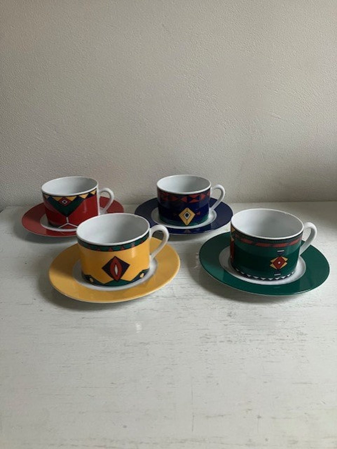Set of Four Kahla Cups and Saucers, Retro, Germany, - Etsy