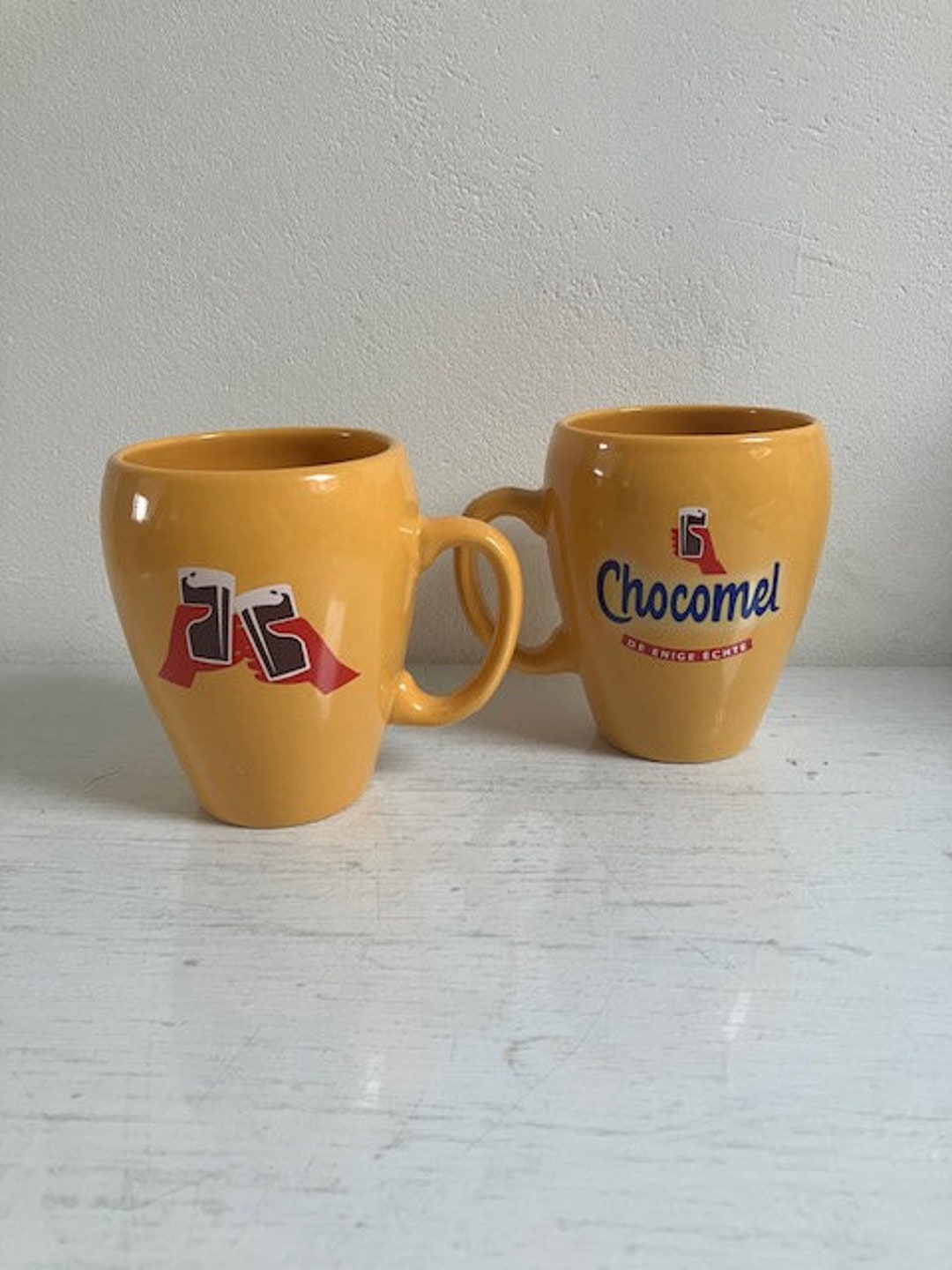 Set of Two Chocomel Mugs, Nutricia, Toasting Hands - Etsy UK