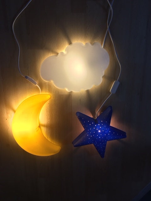 Ikea Smila Mane (moon) Smila Stjärne (star) and Smila Drömsyn (cloud ...