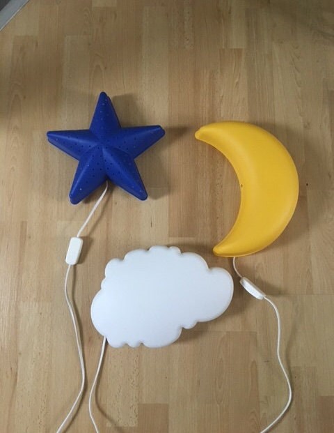 Ikea Smila Mane moon Smila Stjärne star and Smila Drömsyn cloud, Wall ...