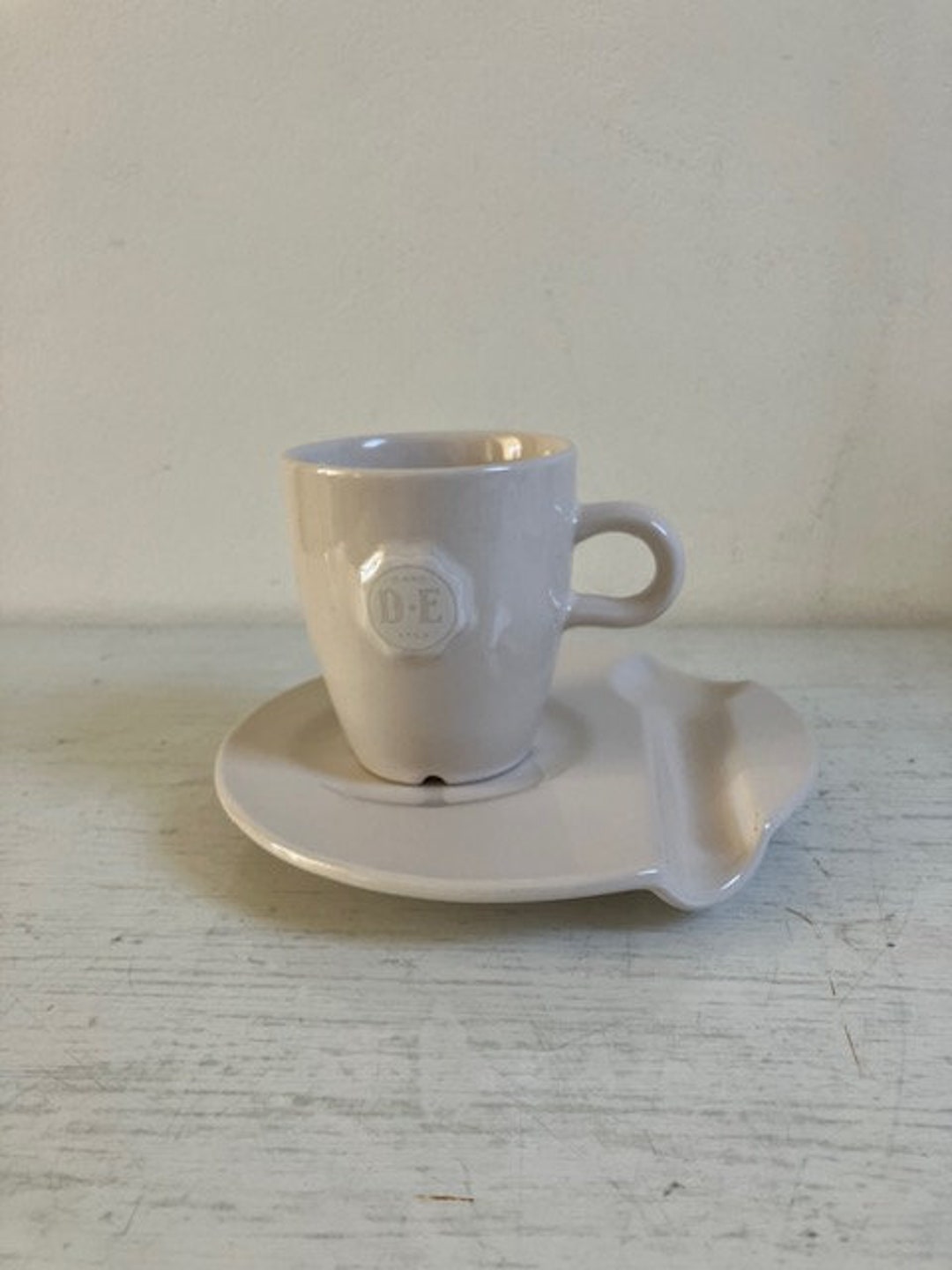 Douwe Egberts Cup and Saucer, White, Design Nikolai Carels, Mosa - Etsy