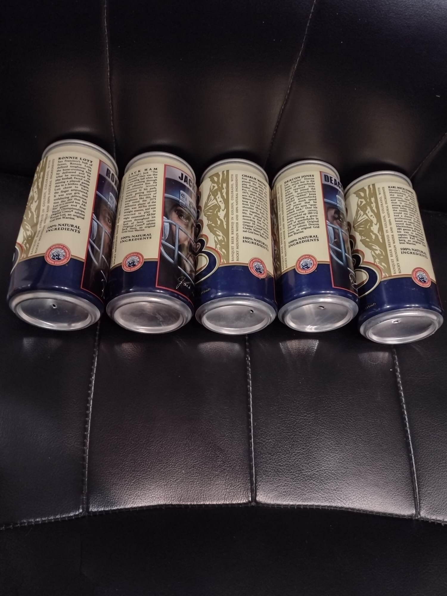 A Set of Five Coors Cans With Different Football Players on It From ...