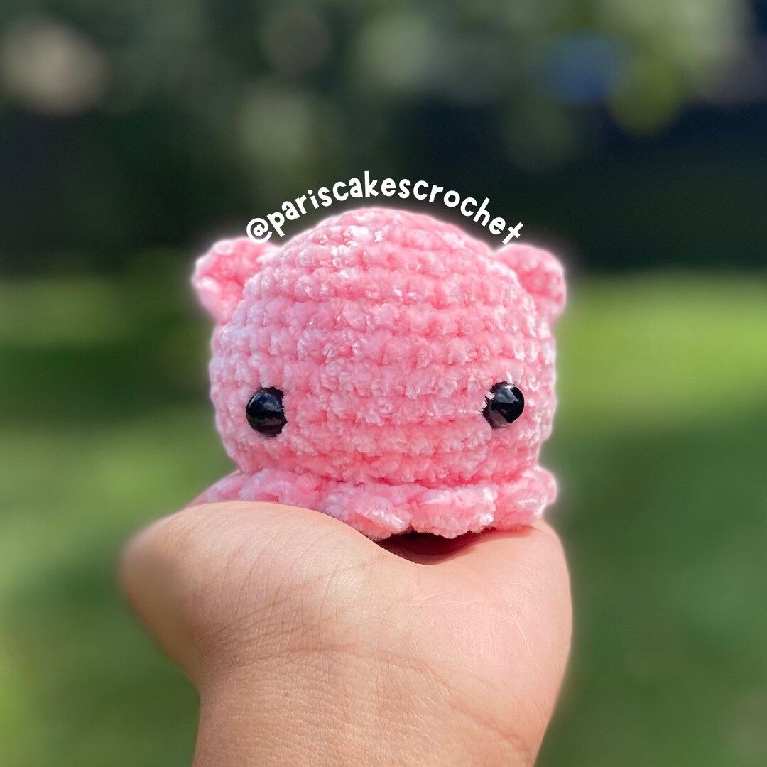 Mini Velvet Cuddle Fish Plushie, Mushroom Cuddle Fish Plushie, Crochet ...
