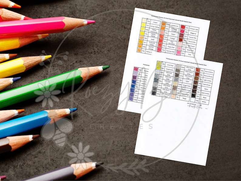Prismacolor Premier 72-ct. Assorted Printable Swatch Chart - Etsy