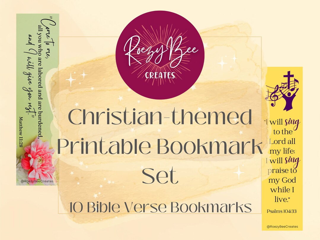 Christian-themed Printable Bookmark Set, Bible Quote Bookmark Download ...