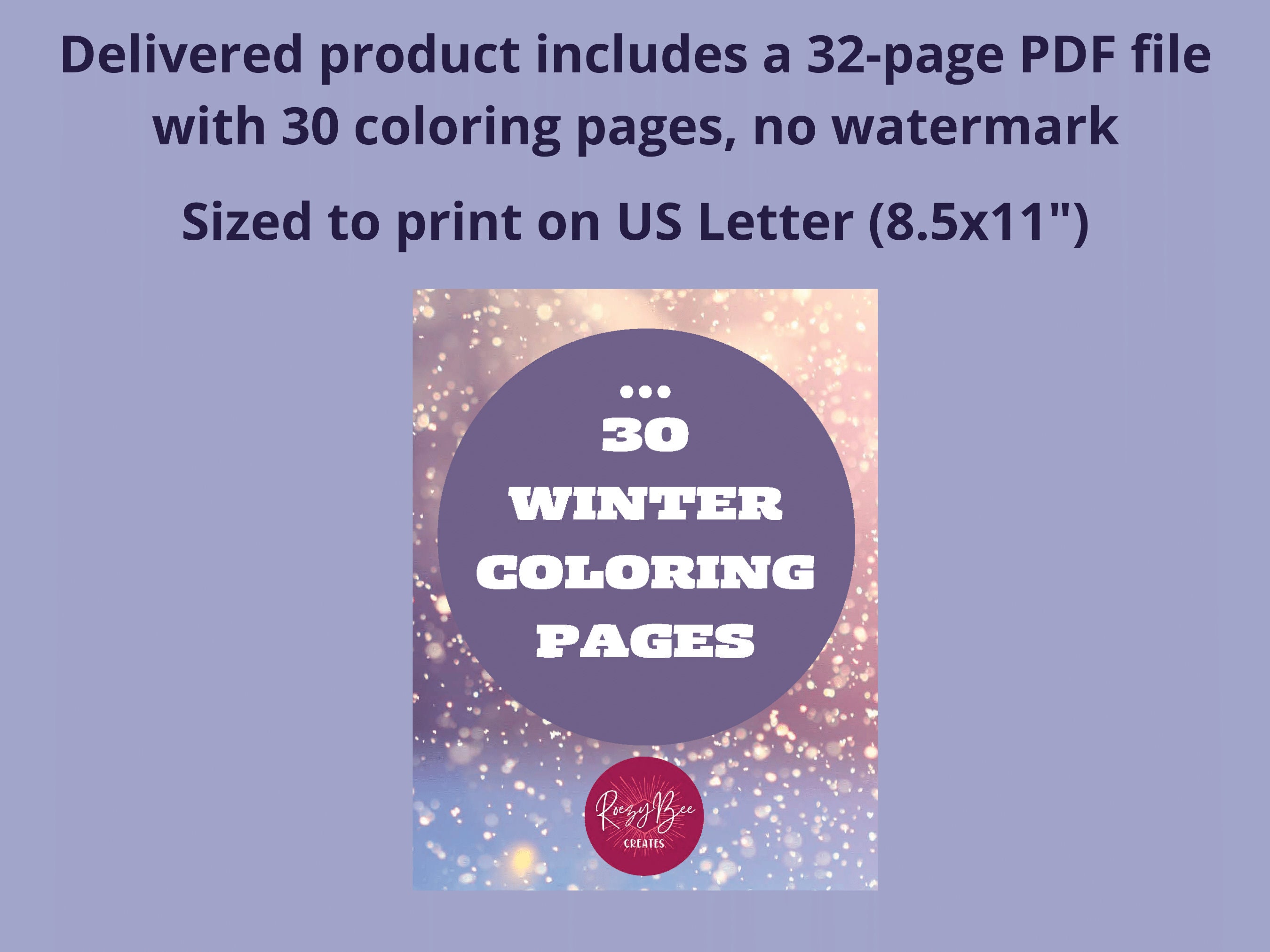 Winter Printable Coloring Pages, Big Coloring Page Bundle, Winter ...