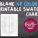 Blank 48-ct. Printable Swatch Chart, Colored Pencils Swatch Chart ...