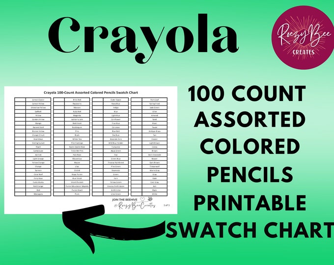 Crayola Crayon Fillable Swatch Charts, 7 Specialty Sets 24-count ...