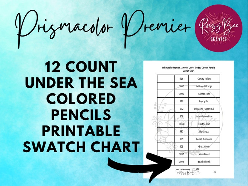Prismacolor Premier 12-ct. Under the Sea Printable Swatch Chart ...