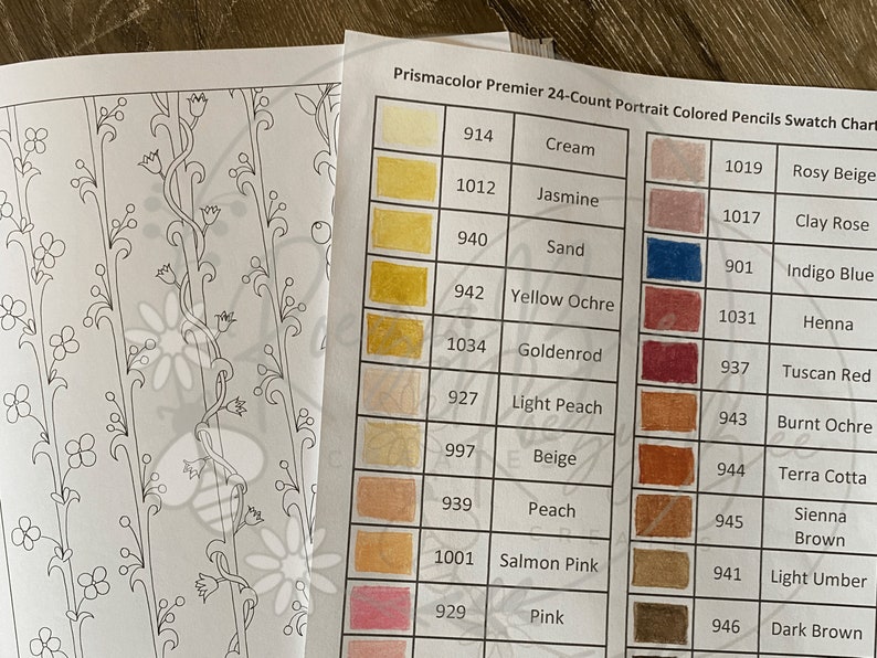 Prismacolor Premier 24-ct. Portrait Printable Swatch Chart, Fillable ...