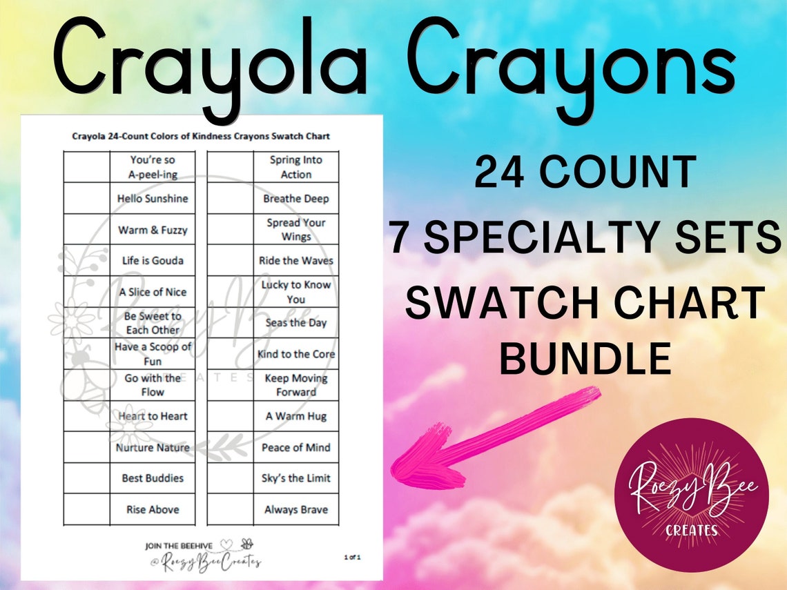 Crayola Crayon Fillable Swatch Charts 7 Specialty Sets - Etsy