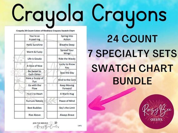 Crayola Crayon Fillable Swatch Charts 7 Specialty Sets - Etsy