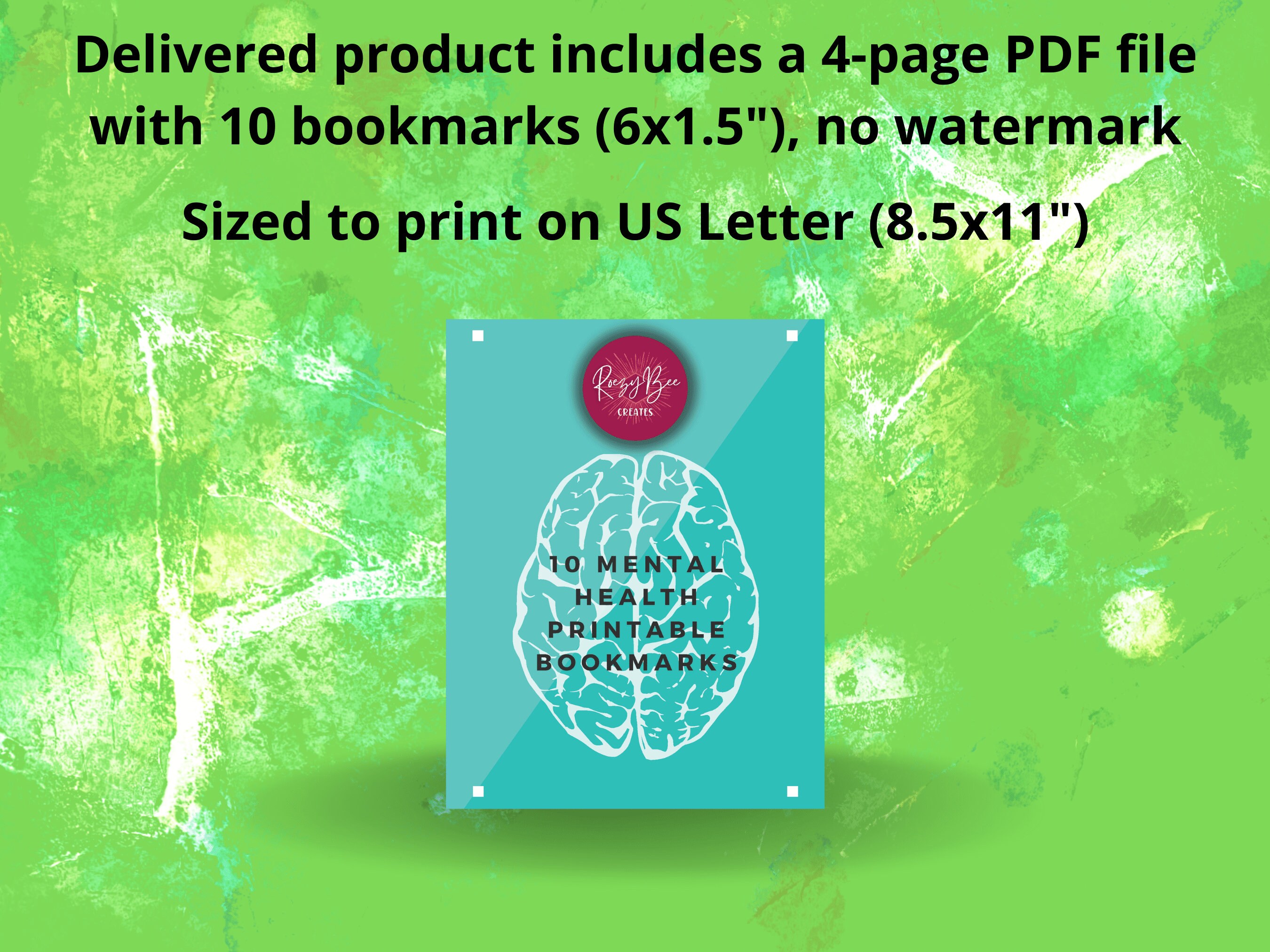 Mental Health Printable Bookmark Set, Mental Health Gift, Aesthetic ...