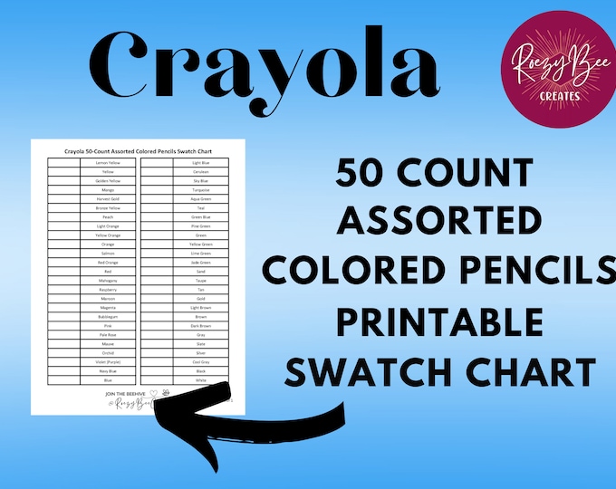 Crayola Crayon Fillable Swatch Charts, 7 Specialty Sets 24-count ...