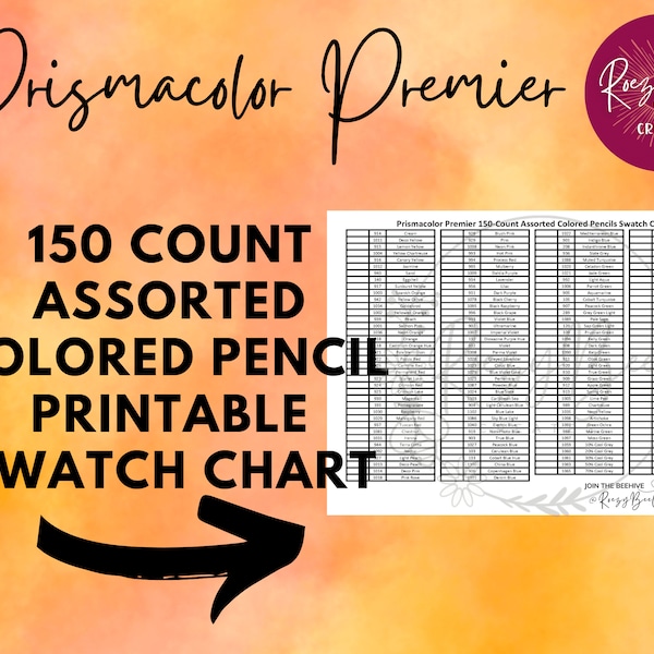 Prismacolor 150 Swatch Chart - Etsy