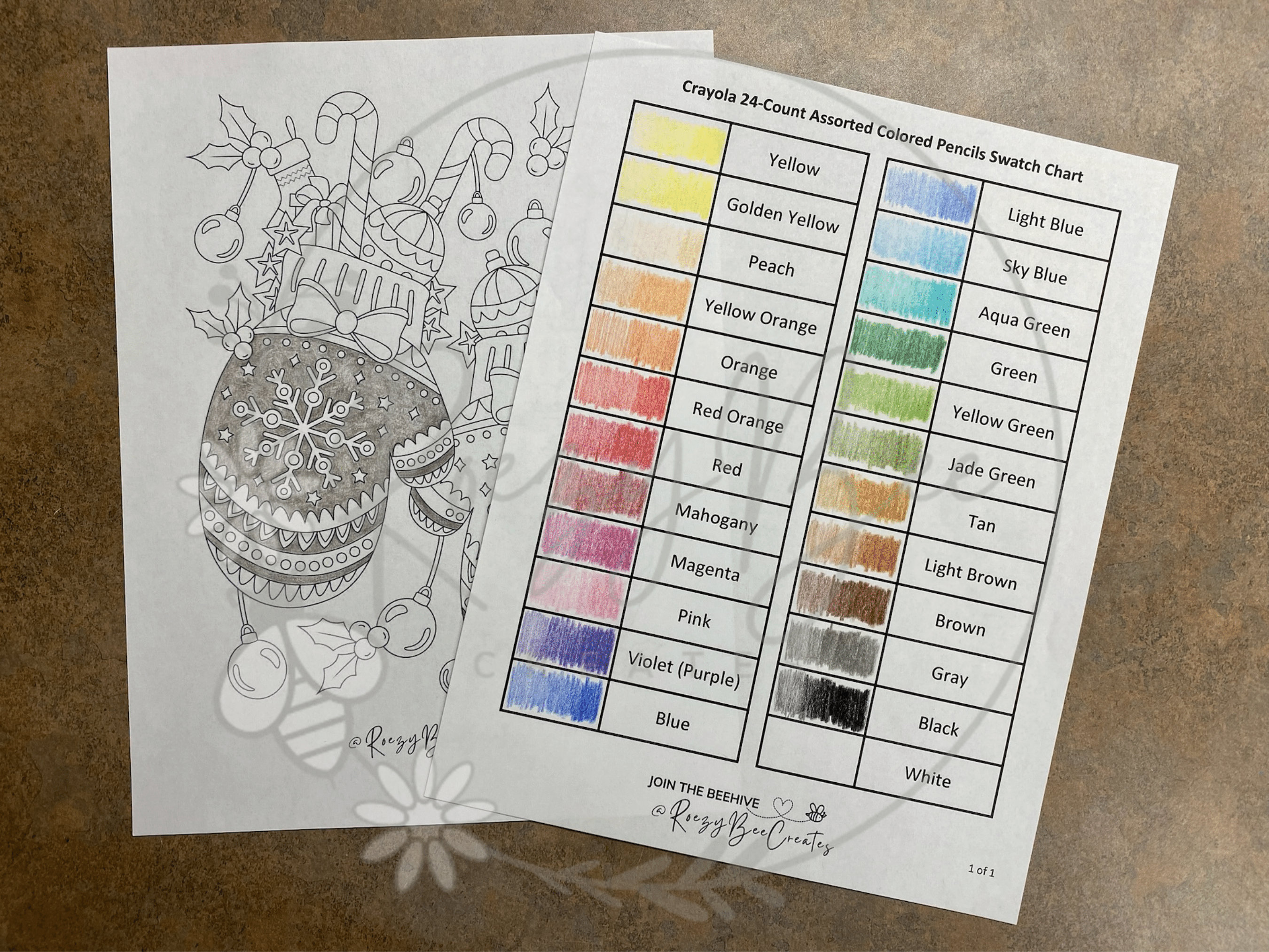 Crayola 24-ct. Assorted Printable Fillable Swatch Chart, Colored ...