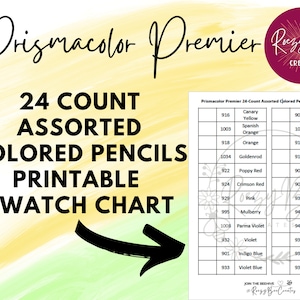 Prismacolor Premier 24-ct Colored Pencil Swatch Chart (digital Download ...