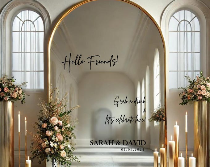 Wedding Mirror Decals - Grab a Drink and Let's Celebrate Love Decals ...