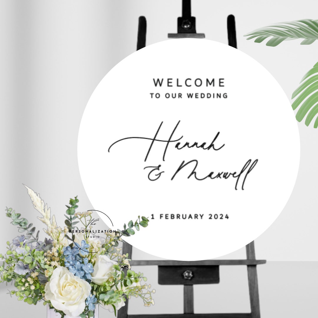 Round Welcome Sign Welcome Sign Wedding Acrylic Sign Welcome to Our ...