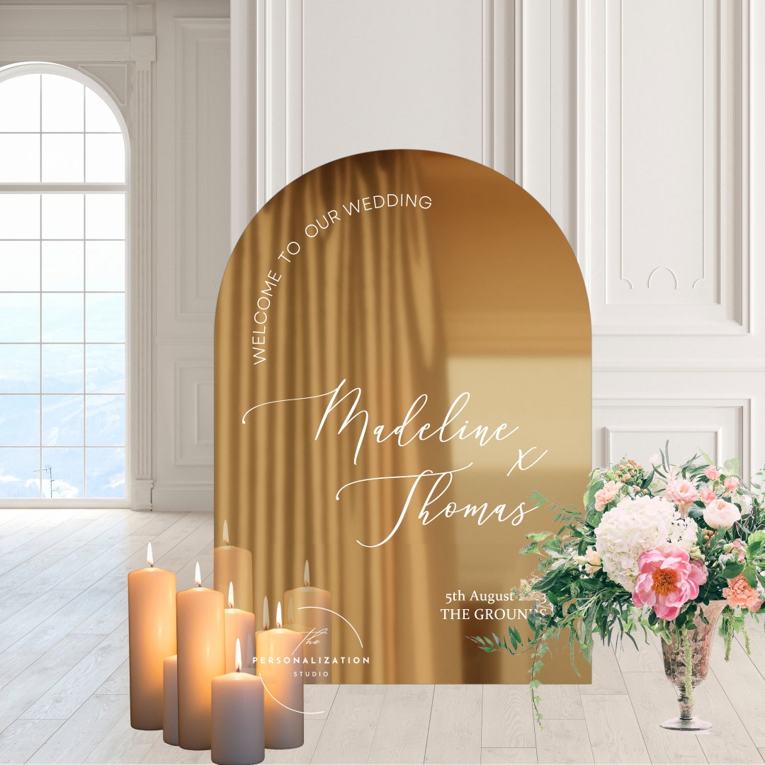 Arch Mirror Wedding Welcome Sign Mirror Wedding Sign Wedding Acrylic ...