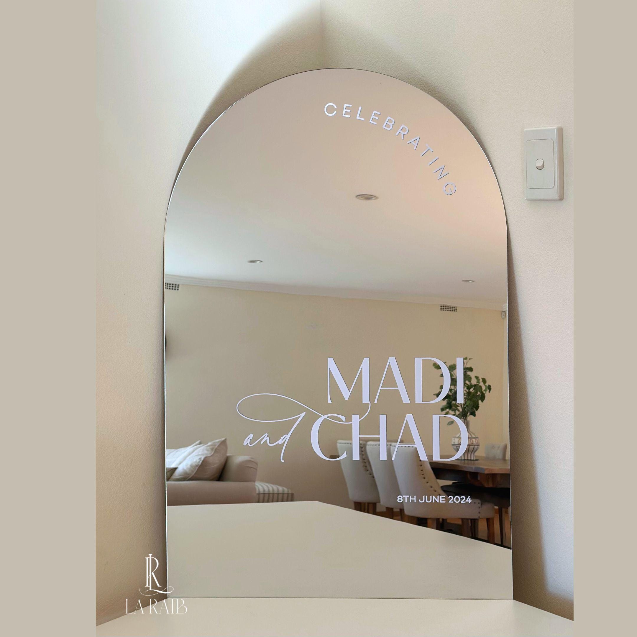 Arch Mirror Wedding Welcome Sign | Wedding Acrylic Sign | Silver ...