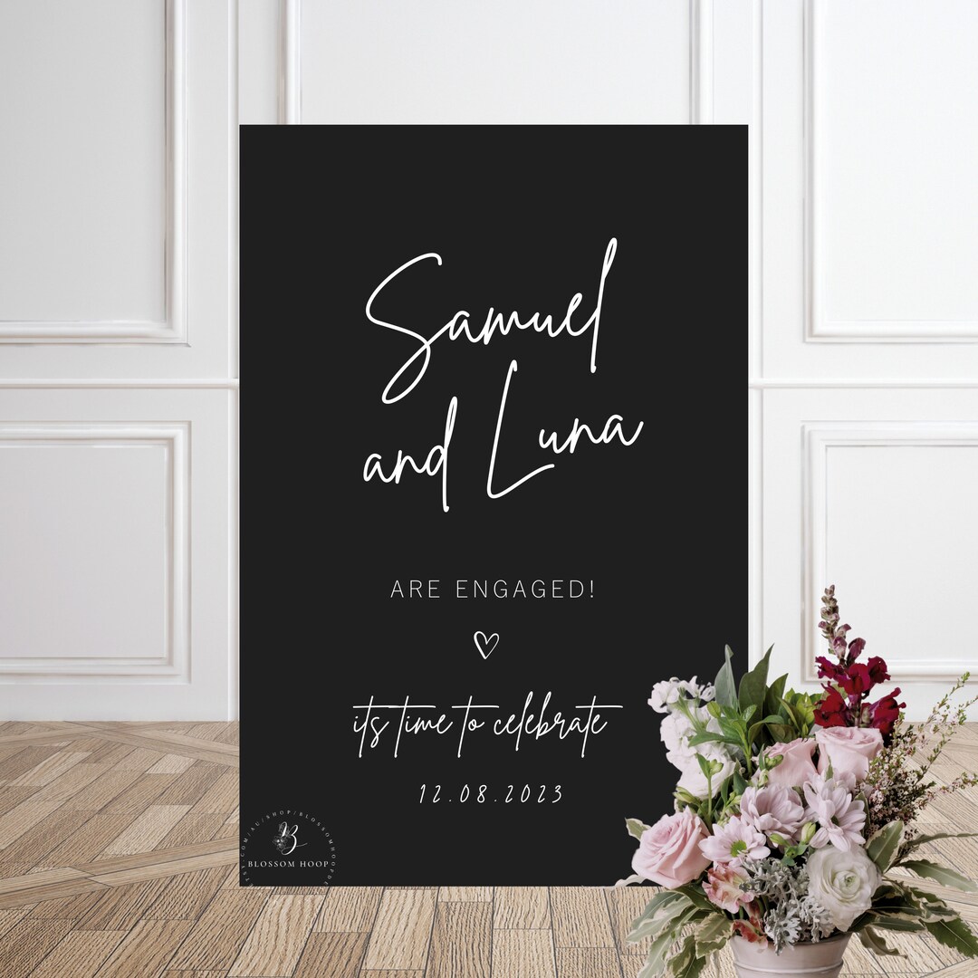 Engagement Acrylic Welcome Sign We Are Engaged Sign Gold Chrome ...