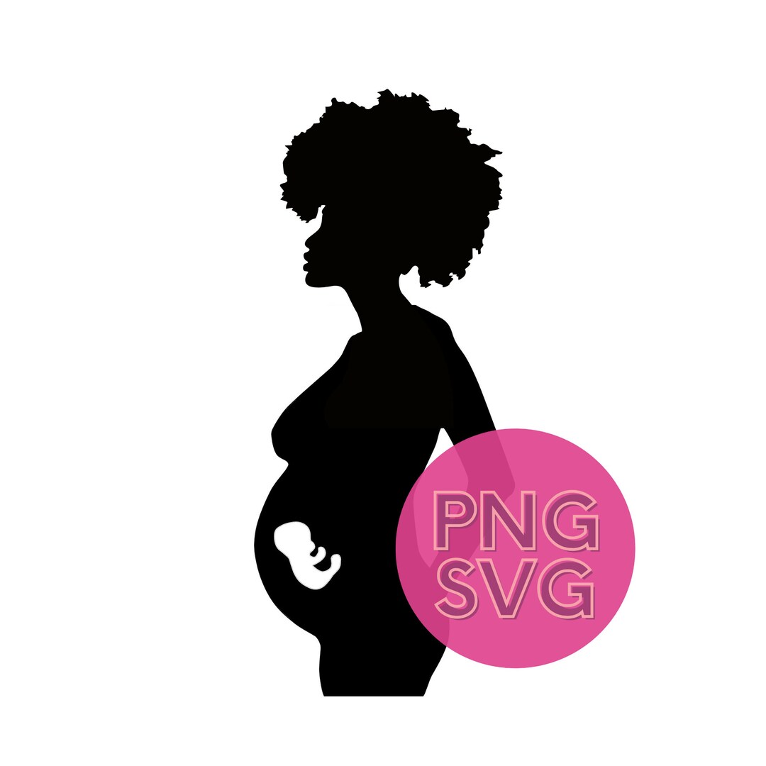 African American Baby Bump W/ Baby Blank PNG SVG Graphic - Etsy