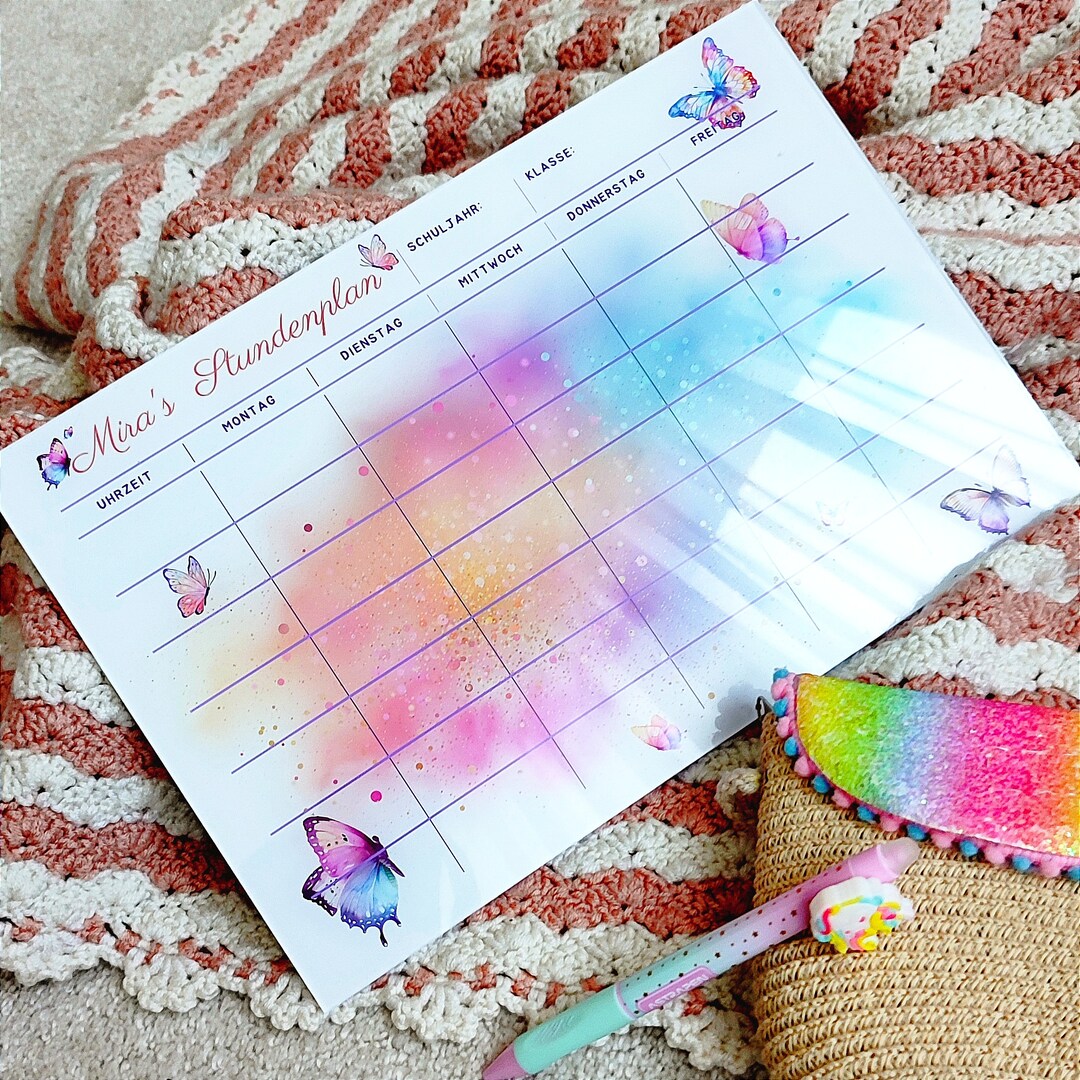 Acrylic Glass Timetable, Wipeable Timetable, Personalized Timetable ...