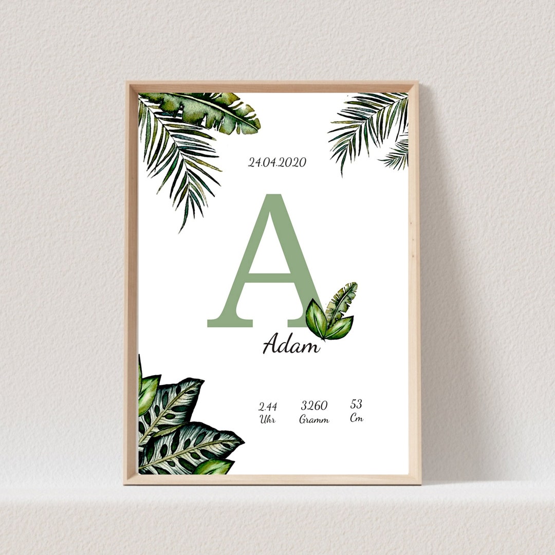 Birth Poster Personalized Name Poster Murals Nursery Posters Nursery ...