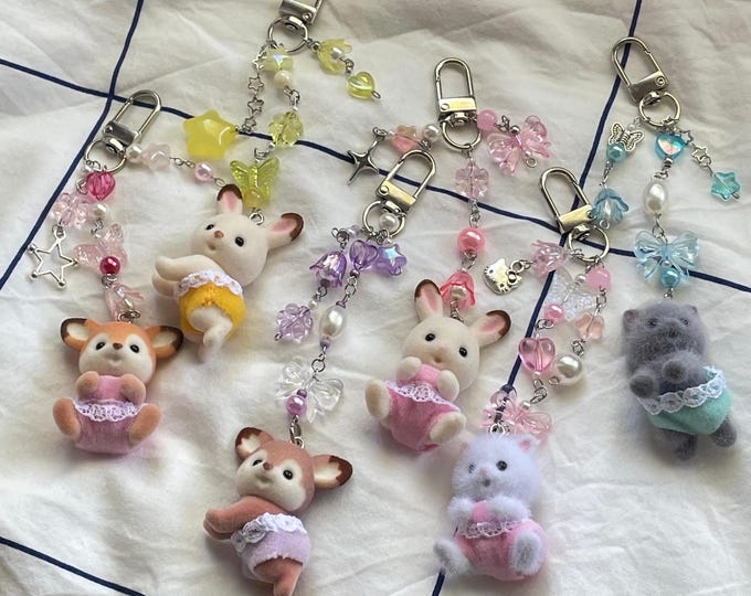 Calico Critters Flower Garden Keychains - Etsy