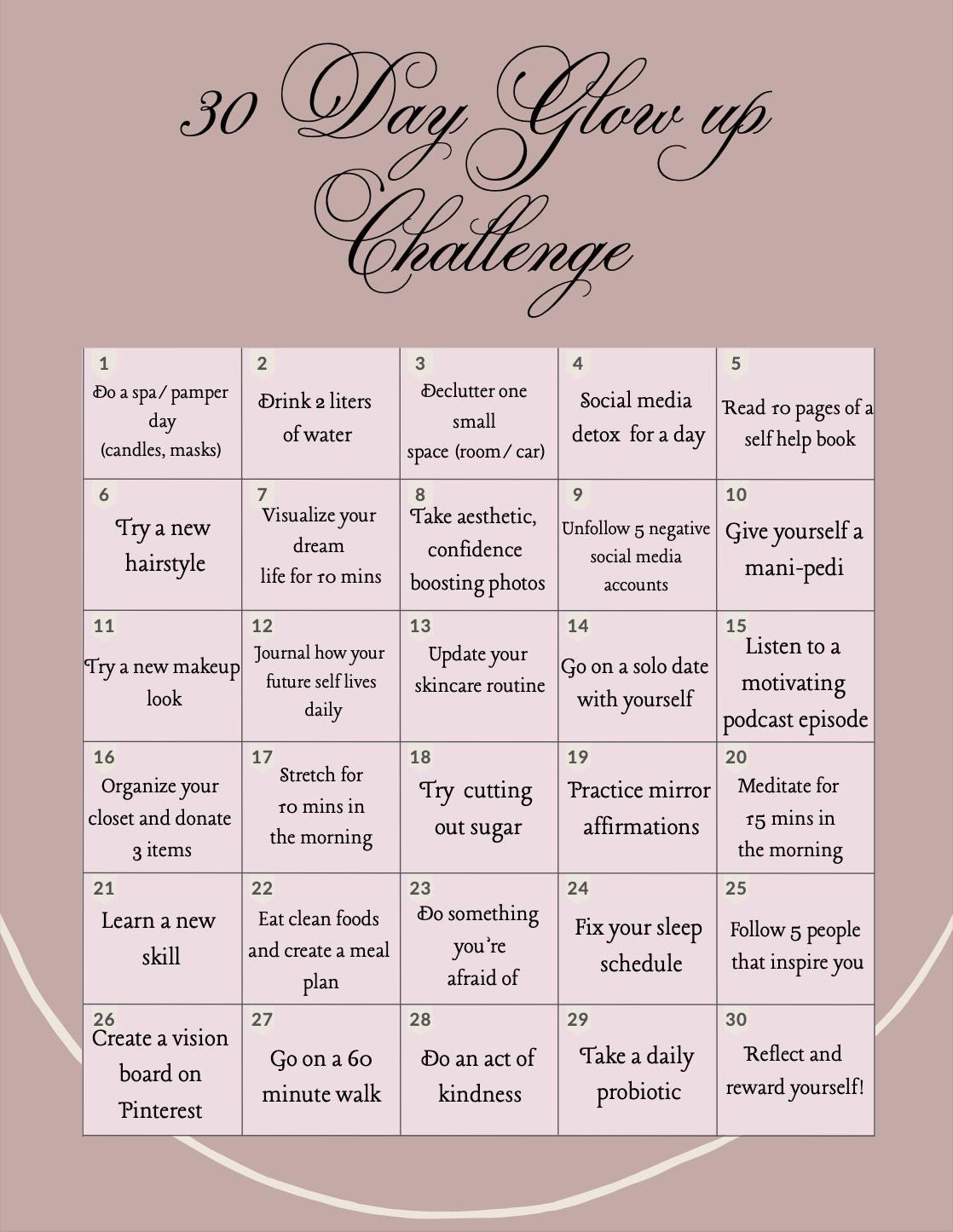 Glow up Planner | Self-care Digital Planner | Beauty Goals Tracker ...