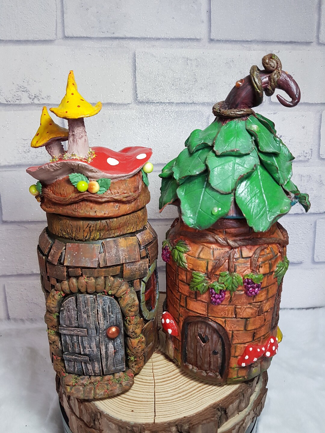Handmade Toadstool Mushroom Fairy Houses Magical Garden Nightlight - Etsy