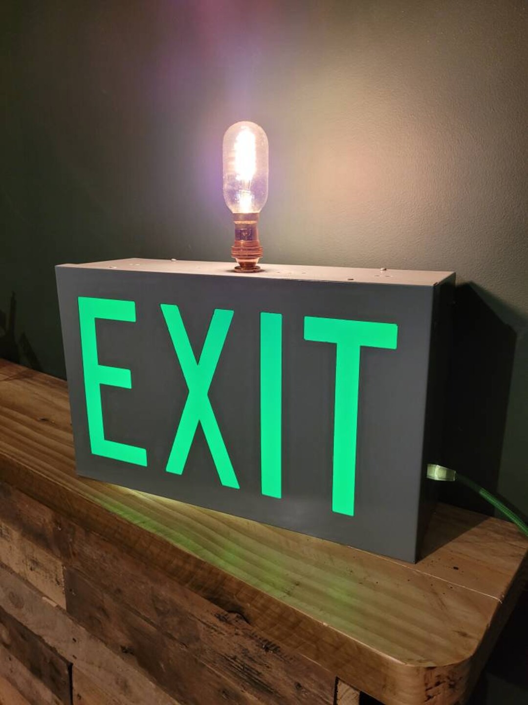 Unique Grey Emergency Exit Sign Lamp. - Etsy Österreich
