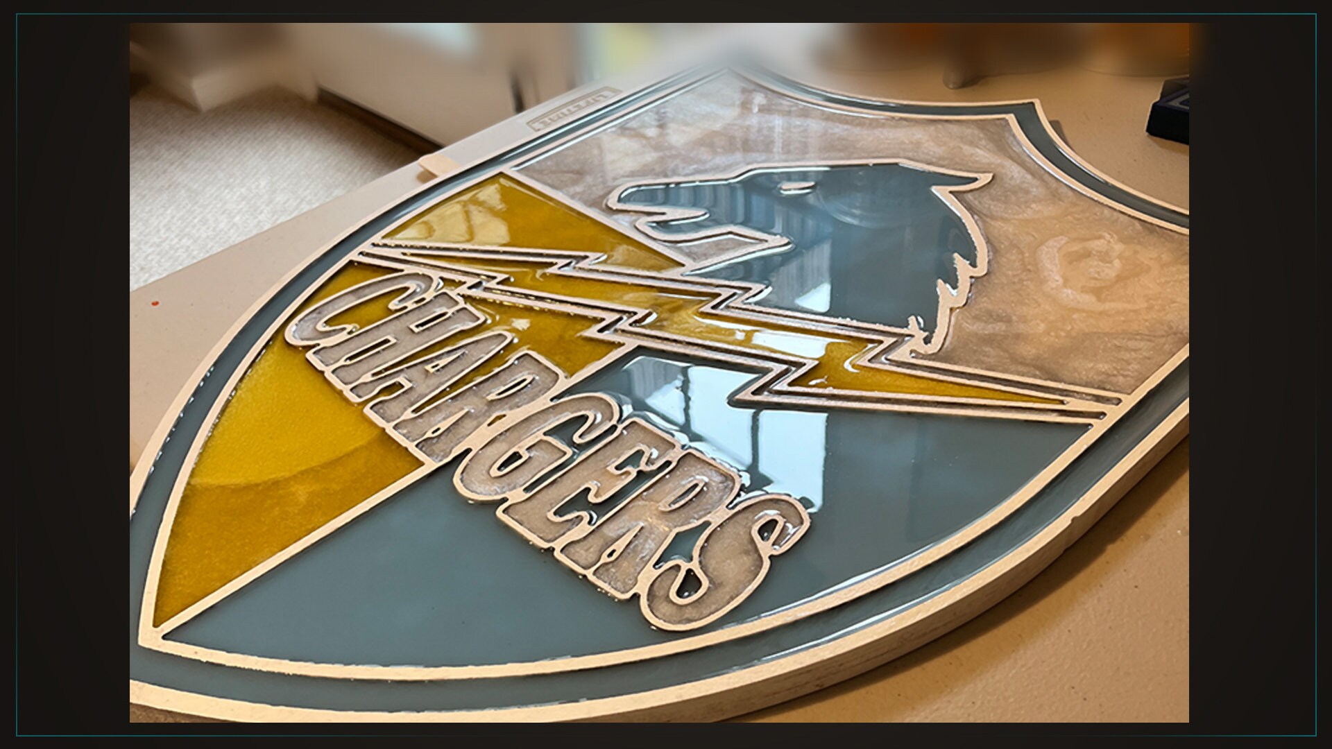 Chargers Shield Logo Fan Cave Sign - Etsy