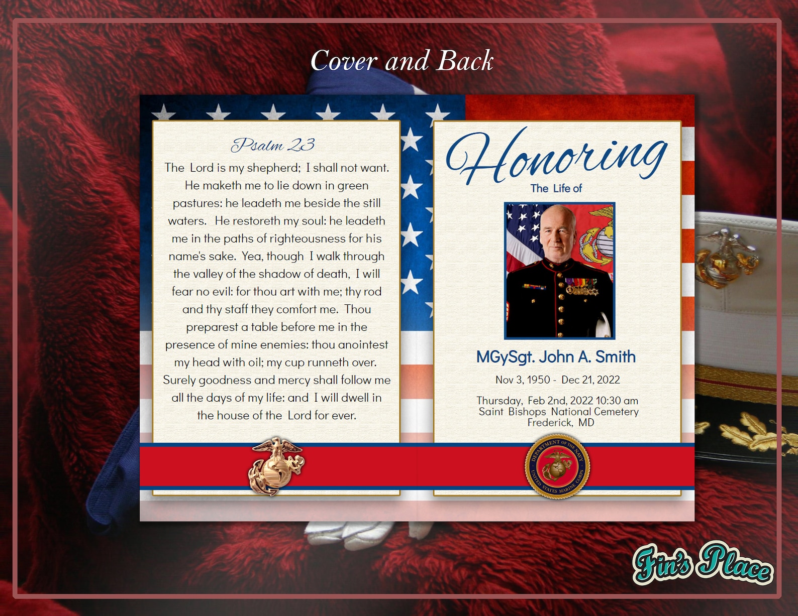 Marine Corps Funeral Program Enlisted - Etsy