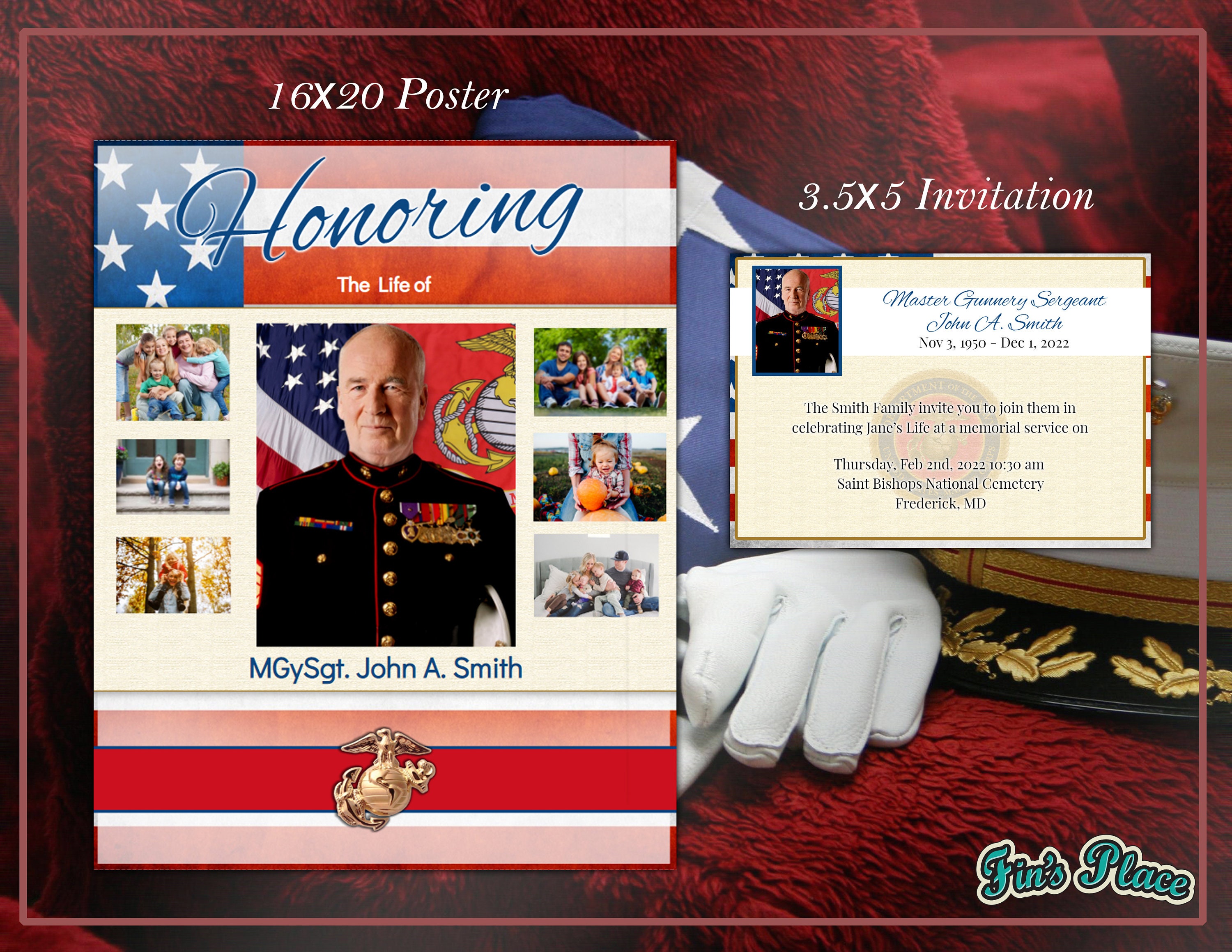 Marine Corps Funeral Program Enlisted | Etsy