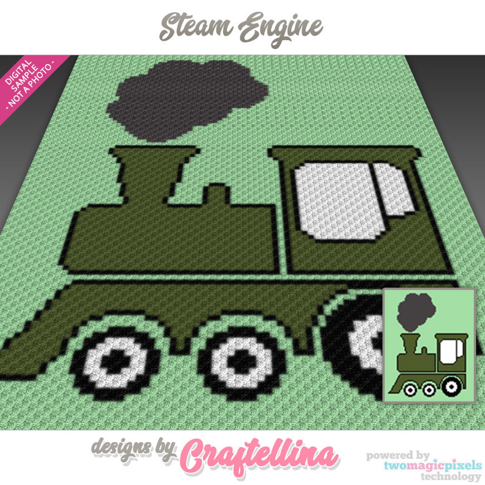 Steam Engine Graph for Crochet c2c,mini C2c, Sc, Hdc, Dc, Tss,cross ...