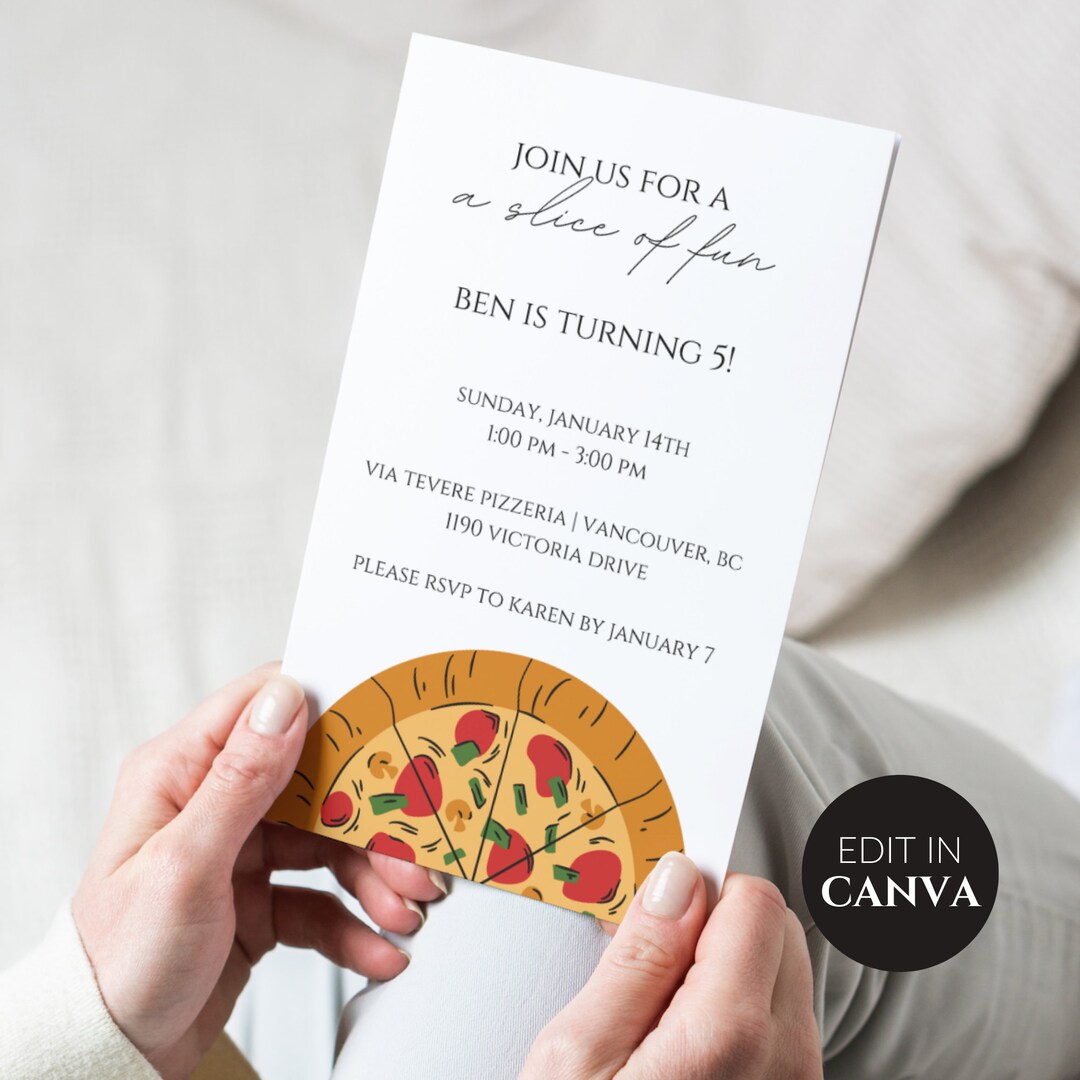 PIZZA PARTY INVITE - Digital Download - Etsy