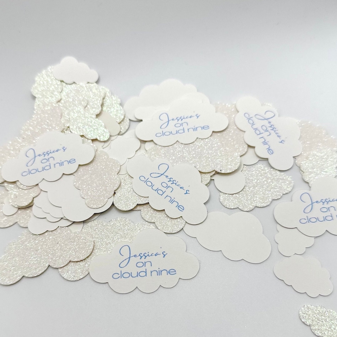 CLOUD 9 CONFETTI - Cloud Confetti - Bachelorette - Bridal Shower - Custom Confetti - Etsy