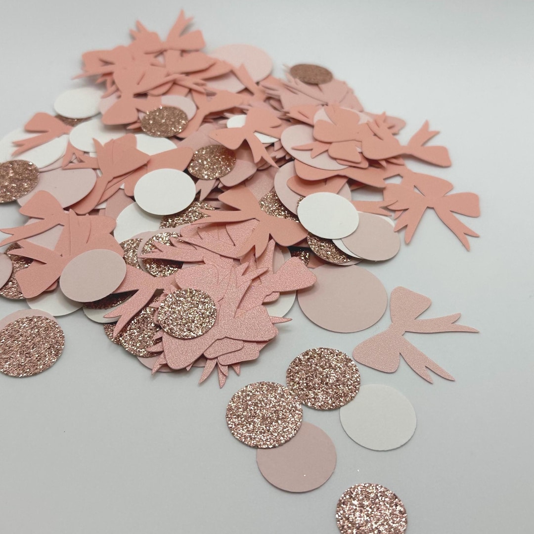 BOW Confetti Ribbon Confetti Pretty in Pink Girl's Just Wanna Turn 1 ...